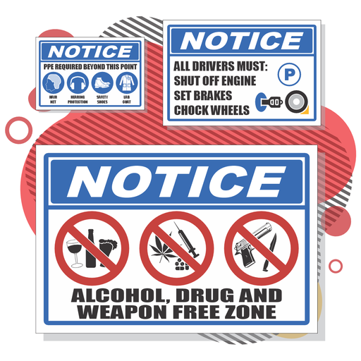 Notice Safety Signs | SABS Compliant Workplace Signage