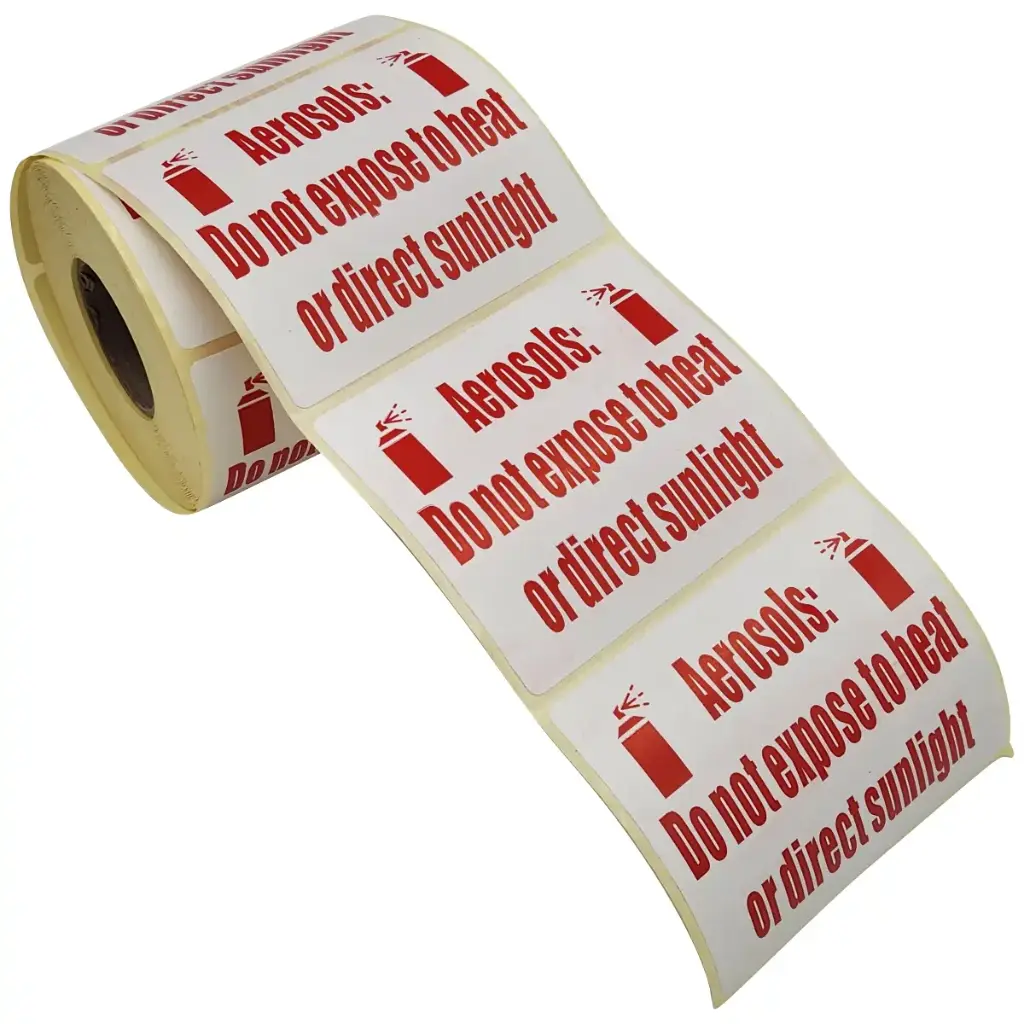 Aerosols Warning Label Sticker Roll | Safety Signs & Equipment