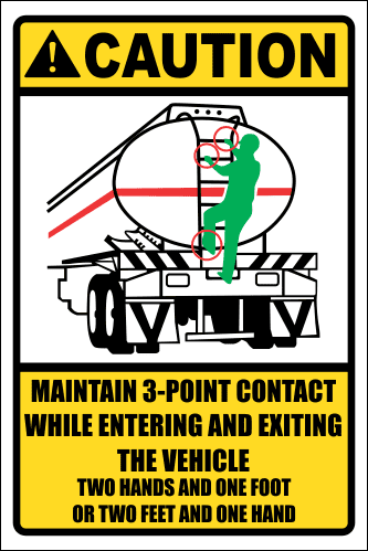 LD9 - Caution 3 Point Contact Sign | Safety Signs & Equipment