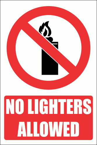 PV26E - No Lighters Explanatory Safety Sign | Safety Signs & Equipment