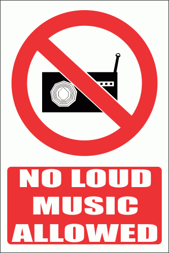 PV36E - No Loud Music Explanatory Safety Sign | Safety Signs & Equipment