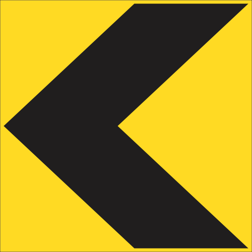 TW406 - Temporary Sharp Curve Chevron (Single) Road Sign | Safety Signs ...