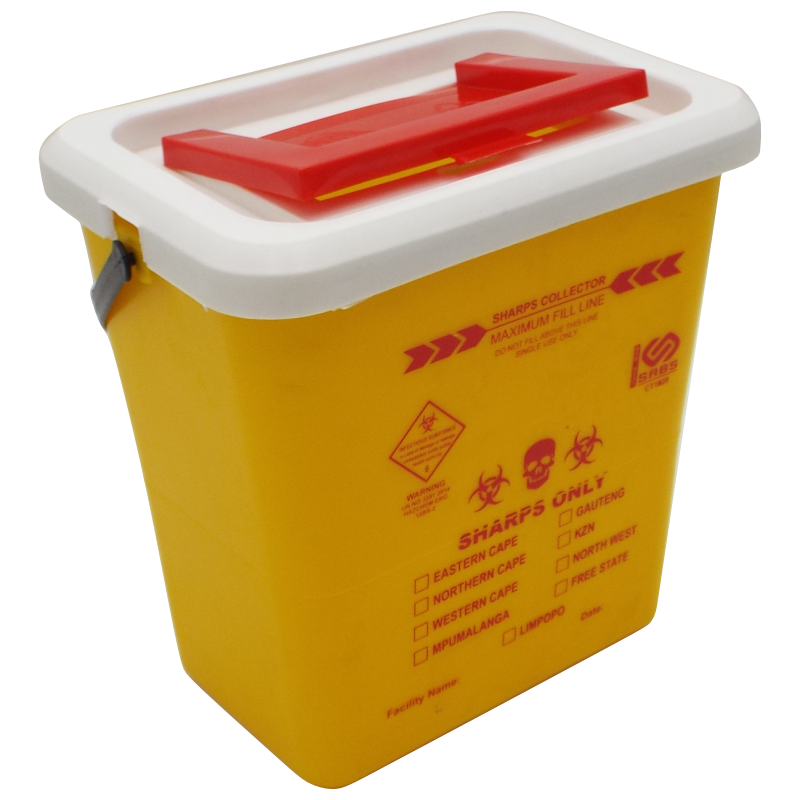 8L Yellow Sharps Container - Safe & Durable Medical Waste Bin