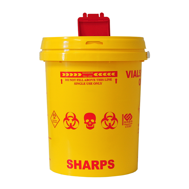 20L Yellow Sharps Container - Safe & Durable Medical Waste Bin