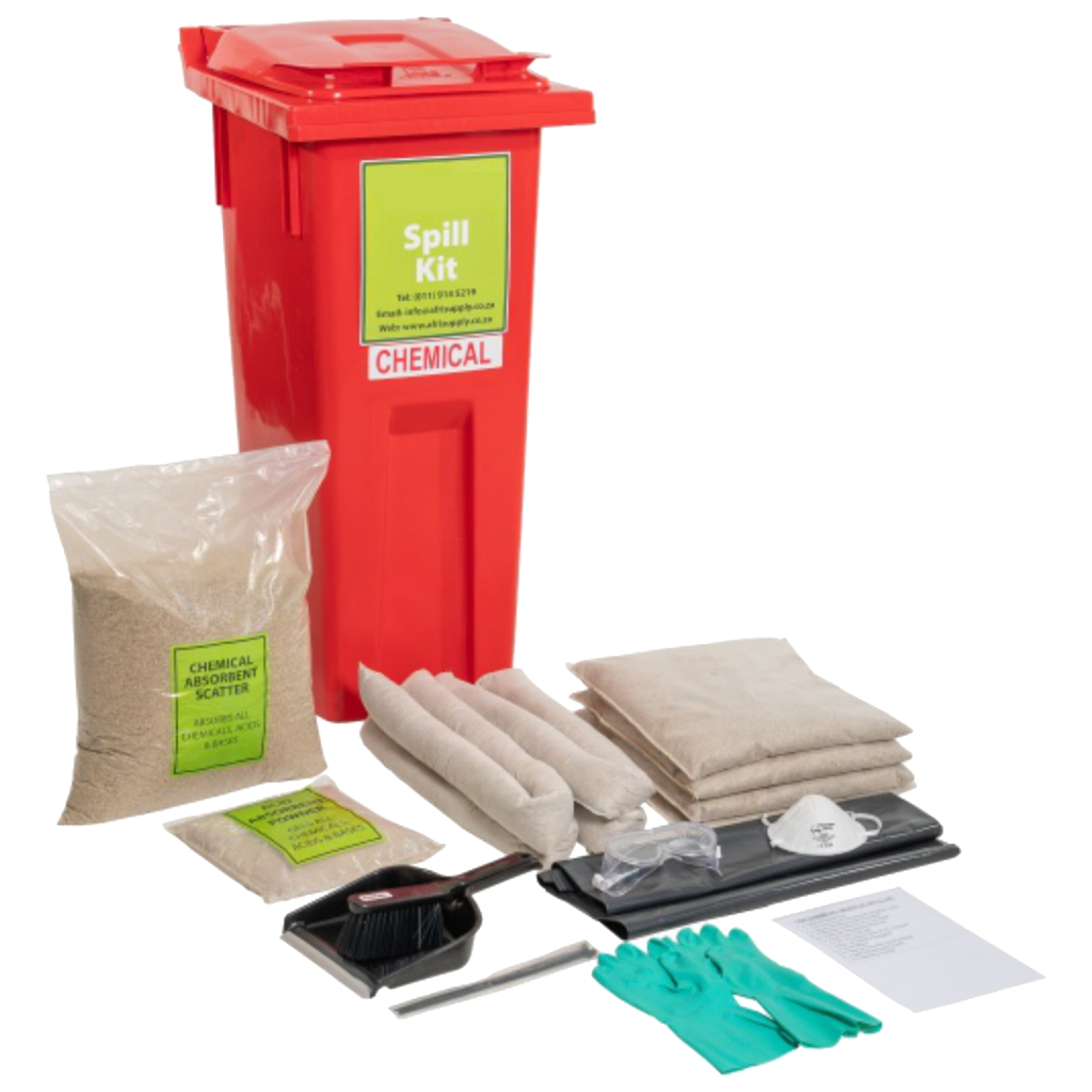 130L Chemical/Acid Wheelie Bin Spill Kit | Safety Signs & Equipment