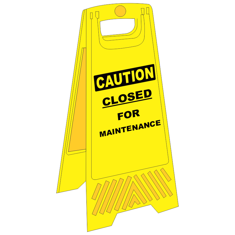 FS3 - Closed for maintenance a-frame floor stand - yellow | Safety ...