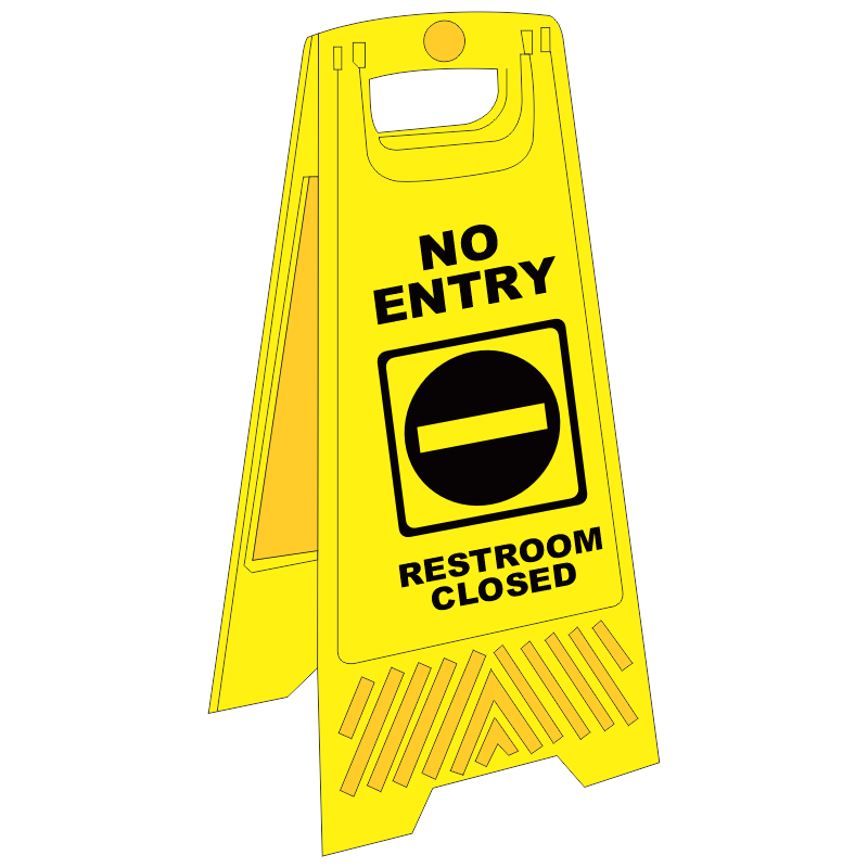 FS18 - No entry a-frame floor stand - yellow | Safety Signs & Equipment