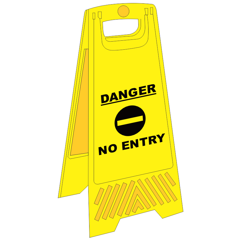 FS26 - No entry a-frame floor stand - yellow | Safety Signs & Equipment