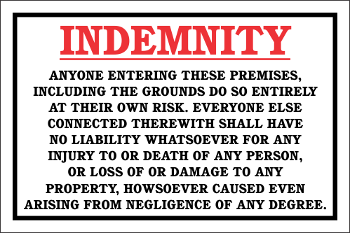 C-DI24RB - No Responsibility Indemnity Sign