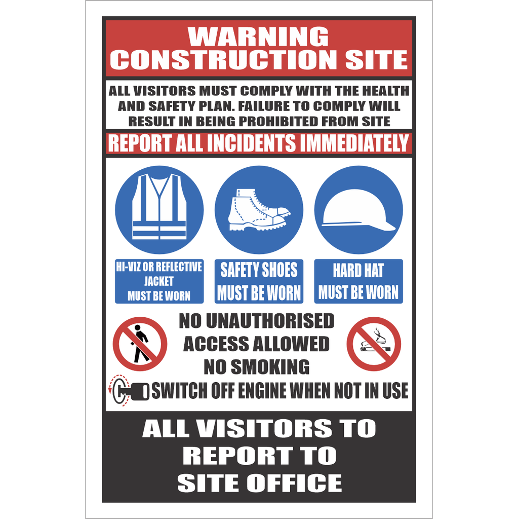 Warning Construction Site Combo Sign - C38