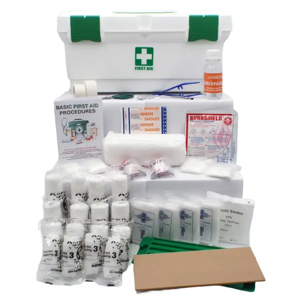 Regulation 3 First Aid Kit complete with Plastic First Aid Toolbox