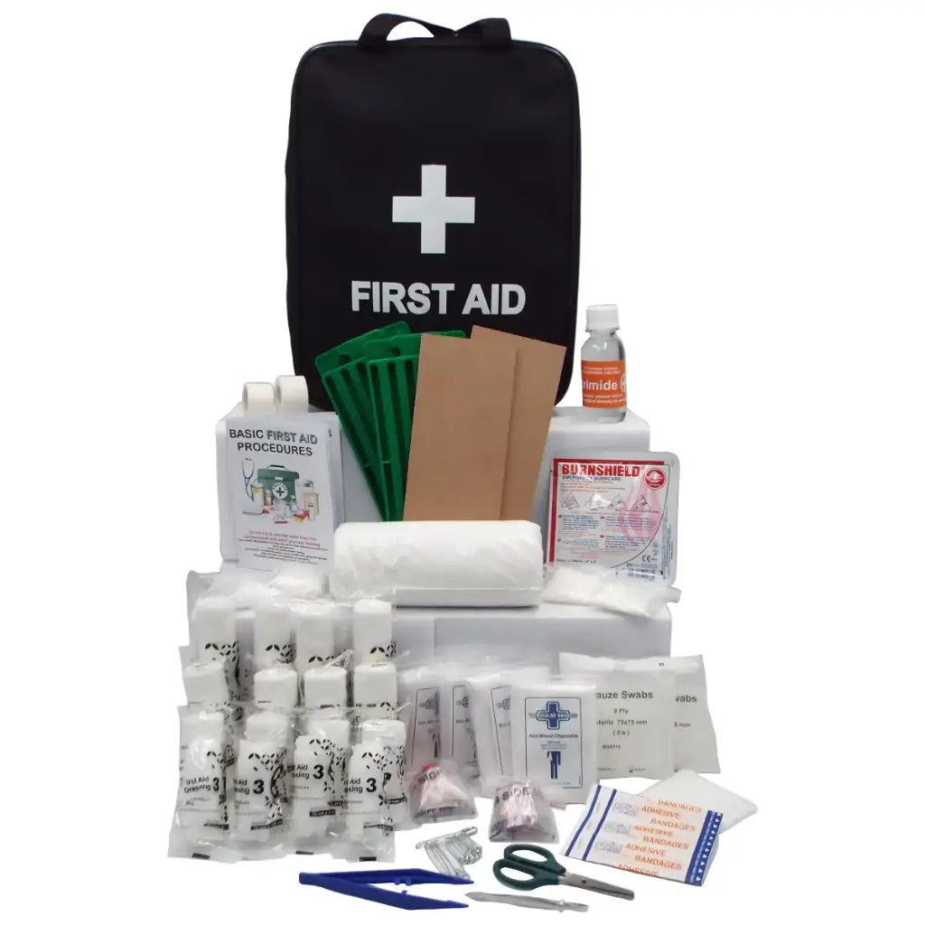 Regulation 3 First Aid Kit complete with a Black First Aid Bag