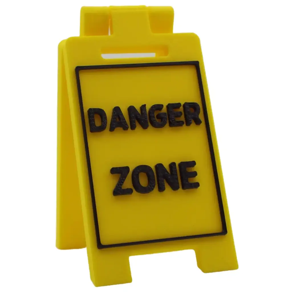 Desk "Danger Zone" Floor Stand – Yellow & Black