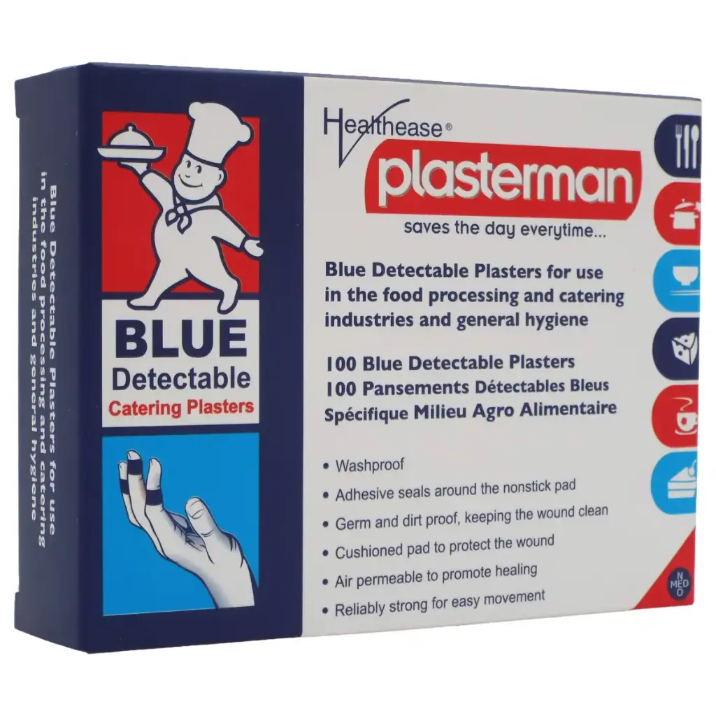 Blue Detectable Catering Plaster Strips (Pack of 100) | Food Safety