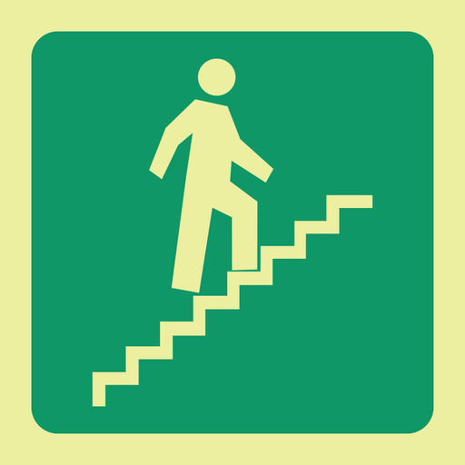 E8 - SABS Photoluminescent stairs up right safety sign | Safety Signs ...