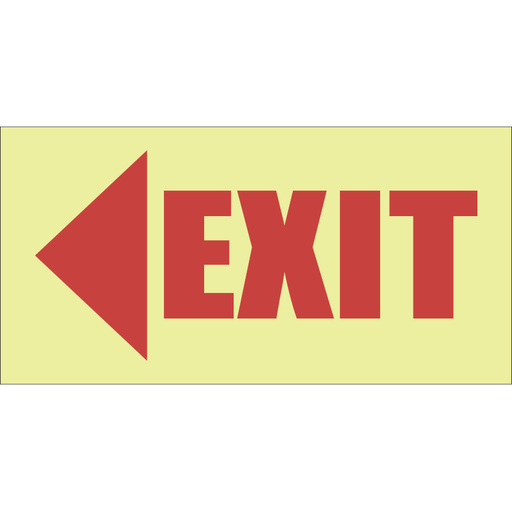 E5 - SABS Photoluminescent exit left safety sign | Safety Signs & Equipment