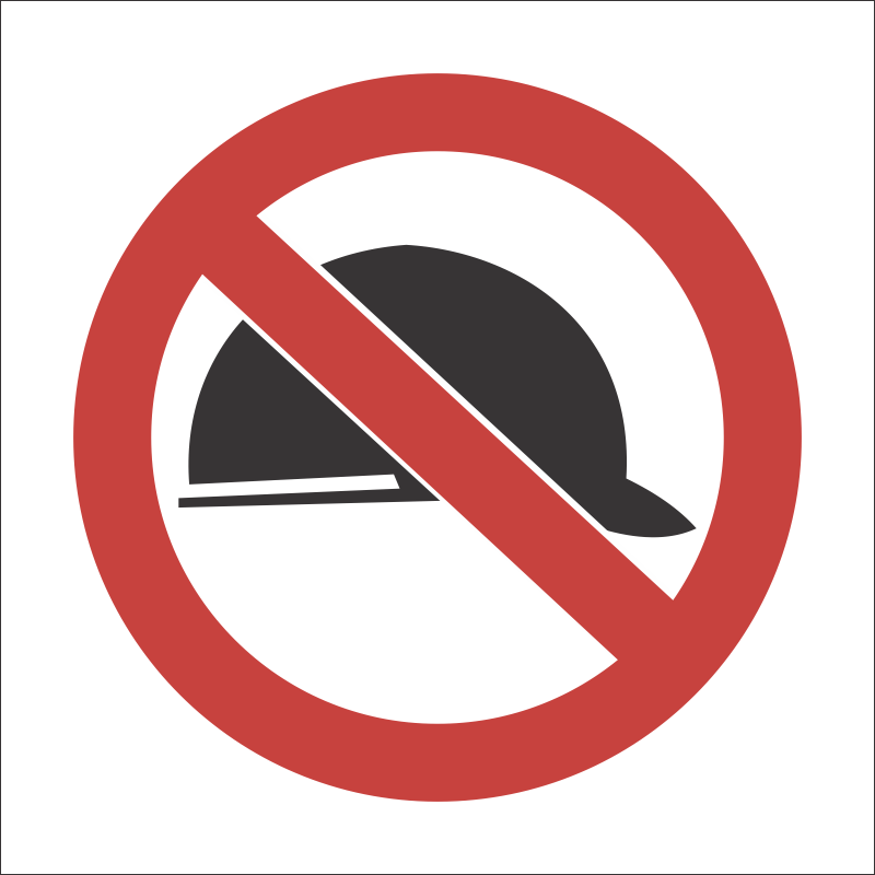 PV38 - SABS Hard hat not allowed safety sign | Safety Signs & Equipment