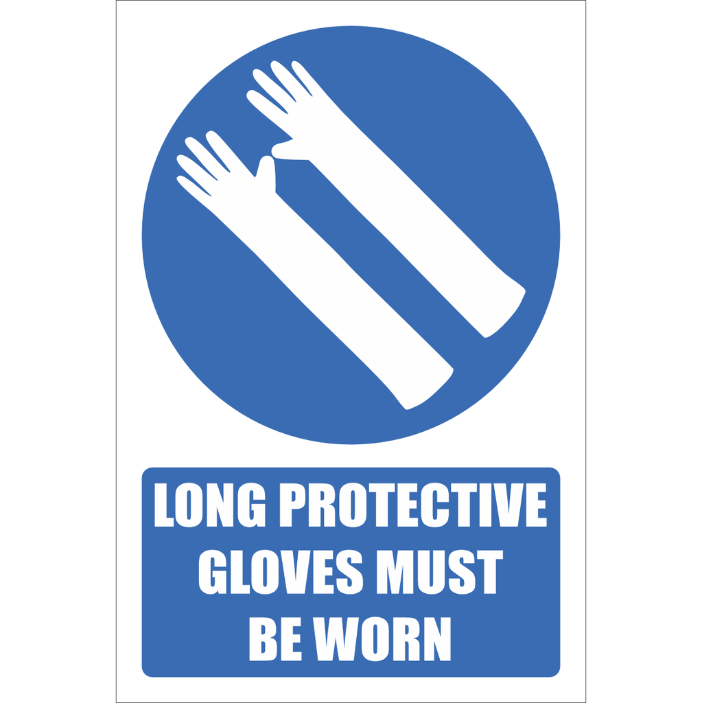 Long Protective Gloves Must Be Worn Sign - MA52
