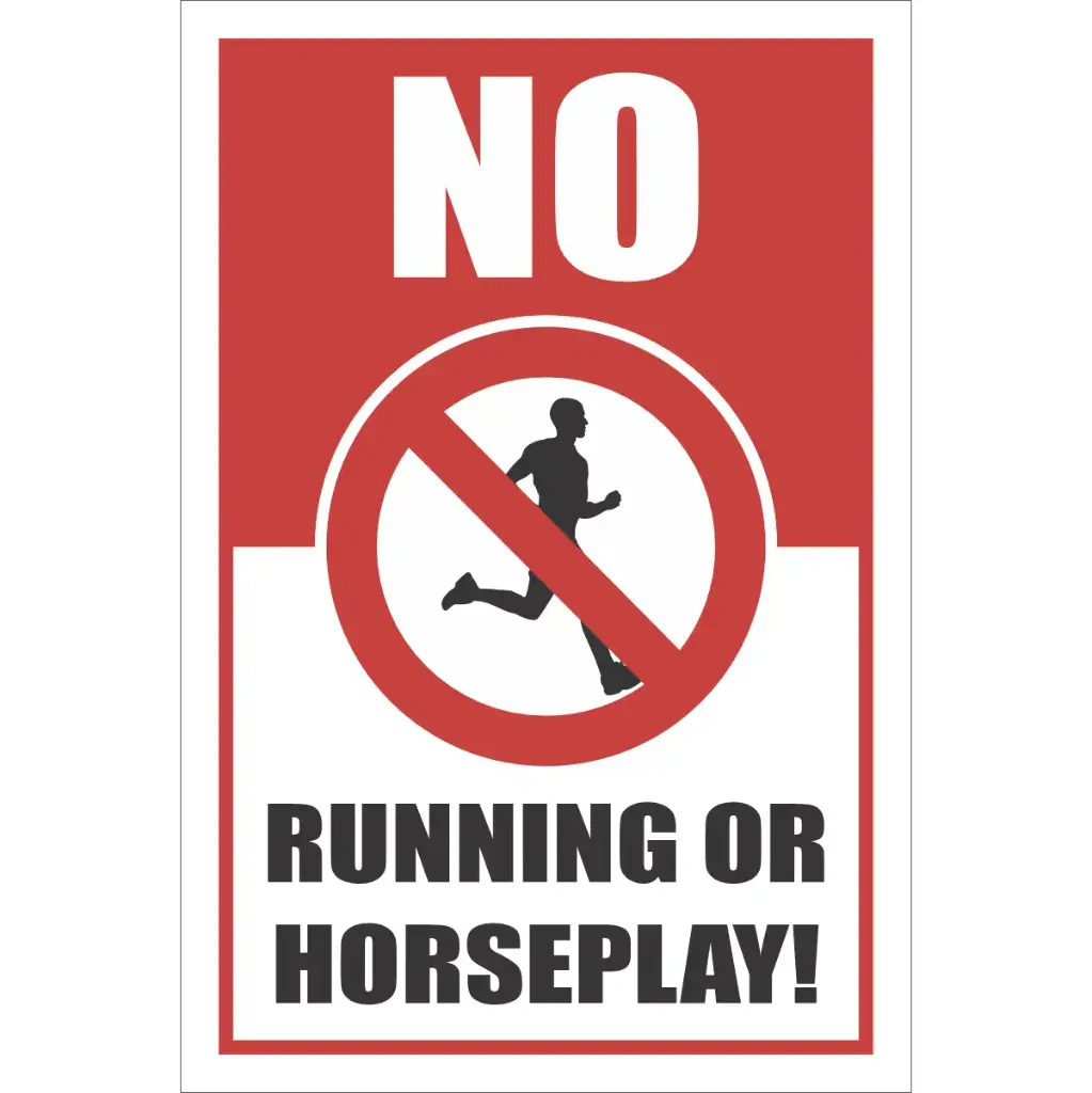 PR83 - No Running Or Horseplay Sign | Safety Signs & Equipment