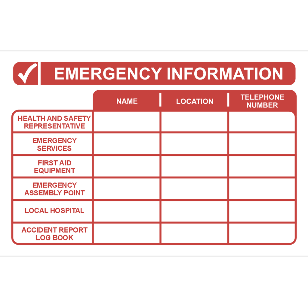 Emergency Information Sign - FR81