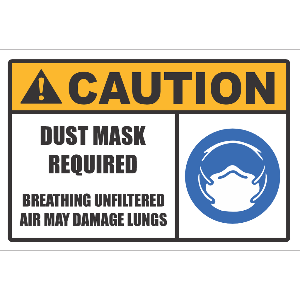 Dust Mask Required Caution Sign - CU3