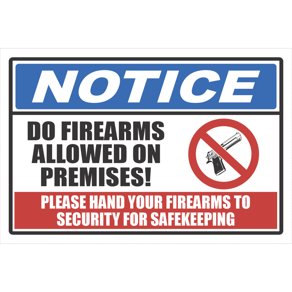 Hand Your Firearms To Security Sign - NT2
