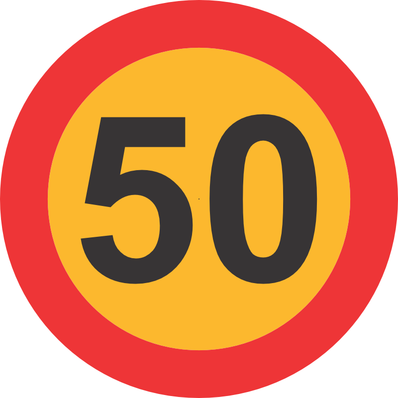 C-HC11 - 50Km Reflective Speed limit Sticker - 190mm | Safety Signs ...