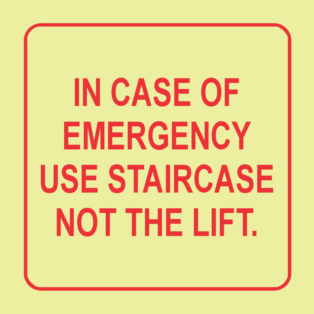SABS - Photoluminescent In Case Of Emergency Safety Sign - E15