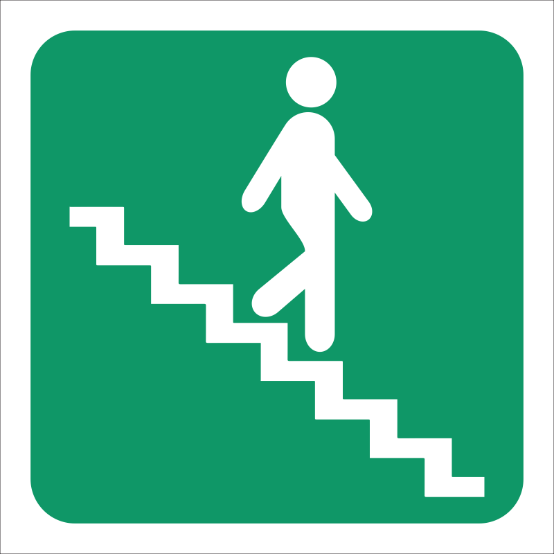 GA17R - SABS Stairs going down right safety sign | Safety Signs & Equipment