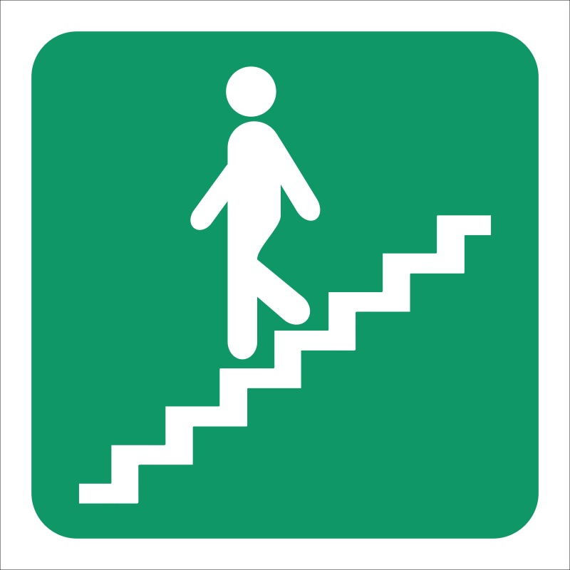 GA17L - SABS Stairs going down left safety sign | Safety Signs & Equipment