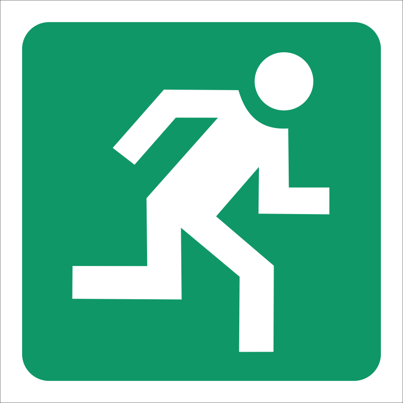 GA4 - SABS Escape route right safety sign | Safety Signs & Equipment