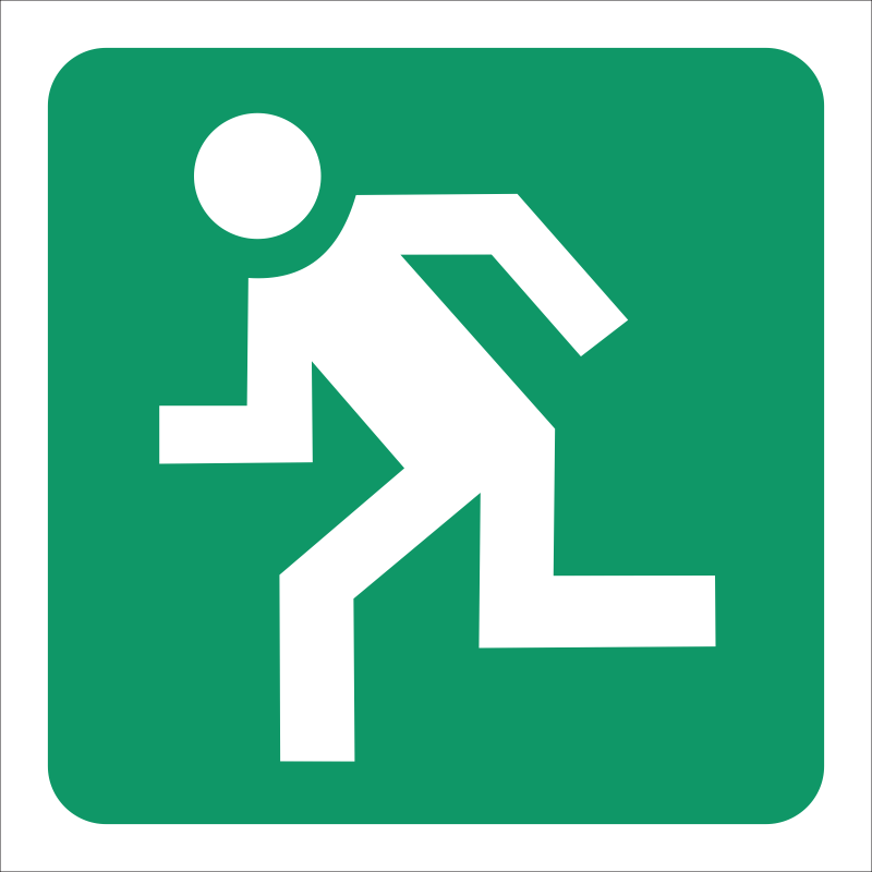 GA3 - SABS Escape route left safety sign | Safety Signs & Equipment