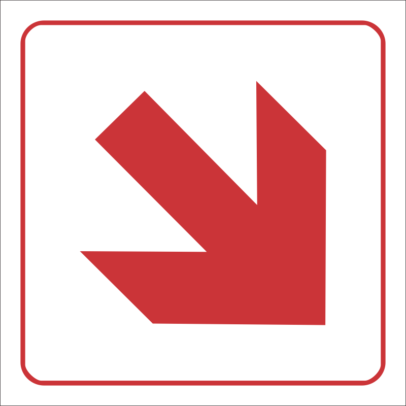 FB15 - SABS Diagonal arrow down safety sign | Safety Signs & Equipment