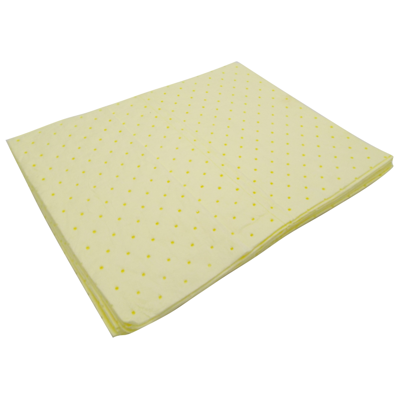 Hazmat Absorbent Mat Pad sold as singles or bulk packs