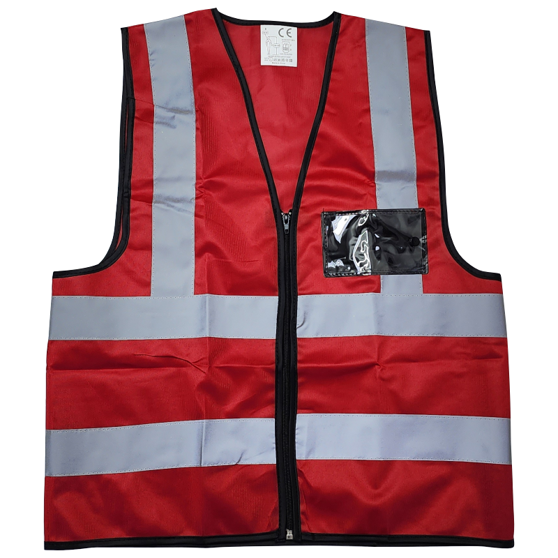 Red Reflective Vest c/w ID Pocket | Safety Signs & Equipment
