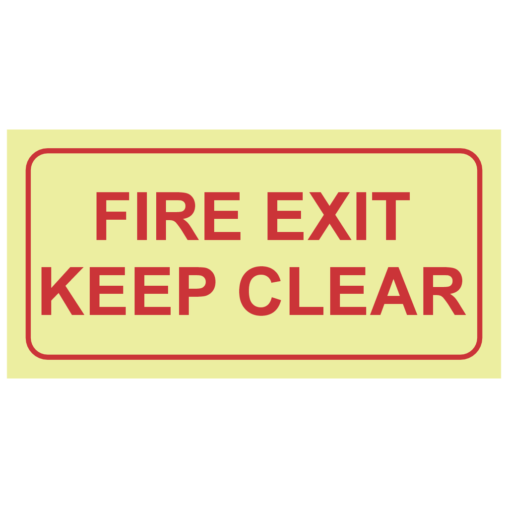 F45 - SABS Fire exit keep clear photoluminescent safety sign | Safety ...