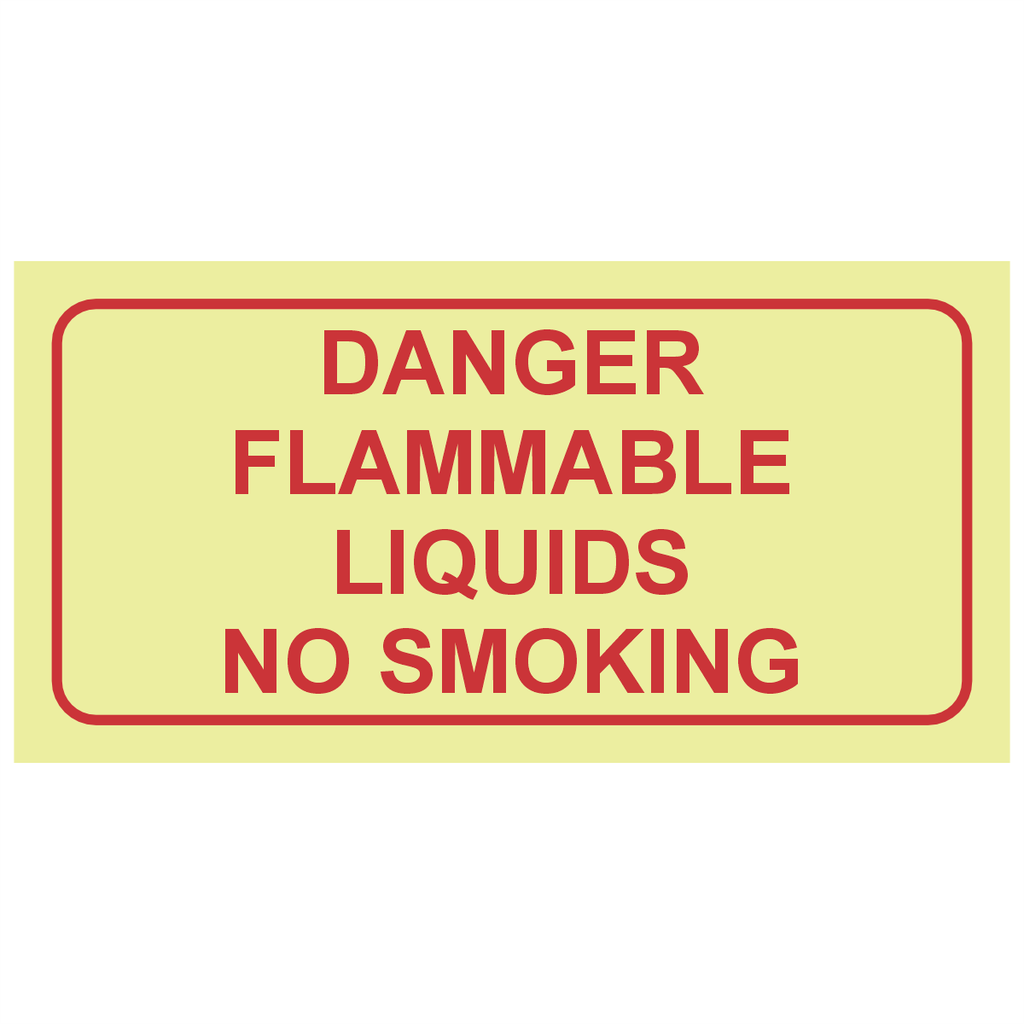 F46 - SABS Danger flammable liquids photoluminescent safety sign ...