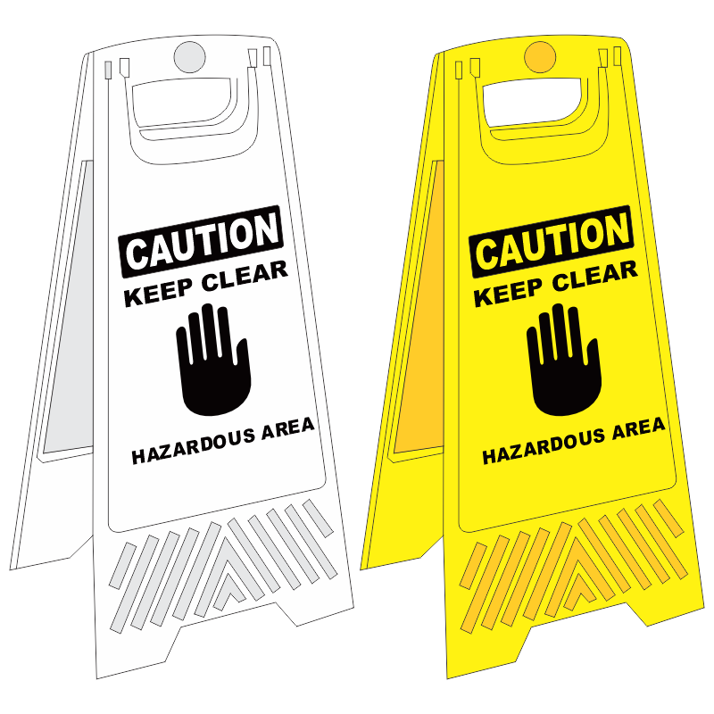 FS7 - Keep clear a-frame floor stand - yellow | Safety Signs & Equipment