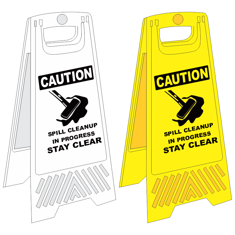 FS11 - Spill cleanup a-frame floor stand - yellow | Safety Signs ...