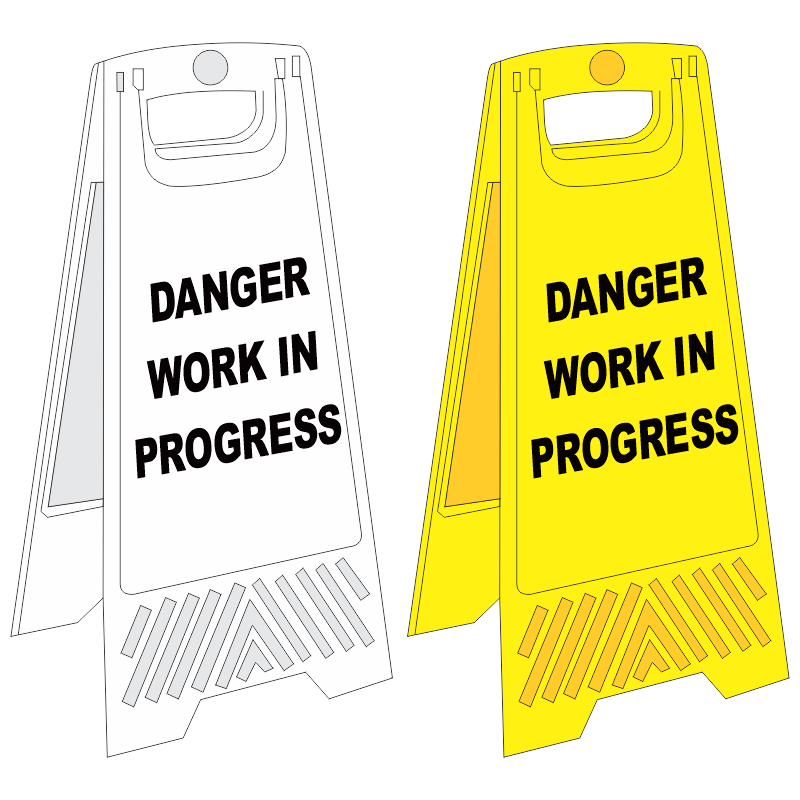 FS16 - Work in progress a-frame floor stand - yellow | Safety Signs ...