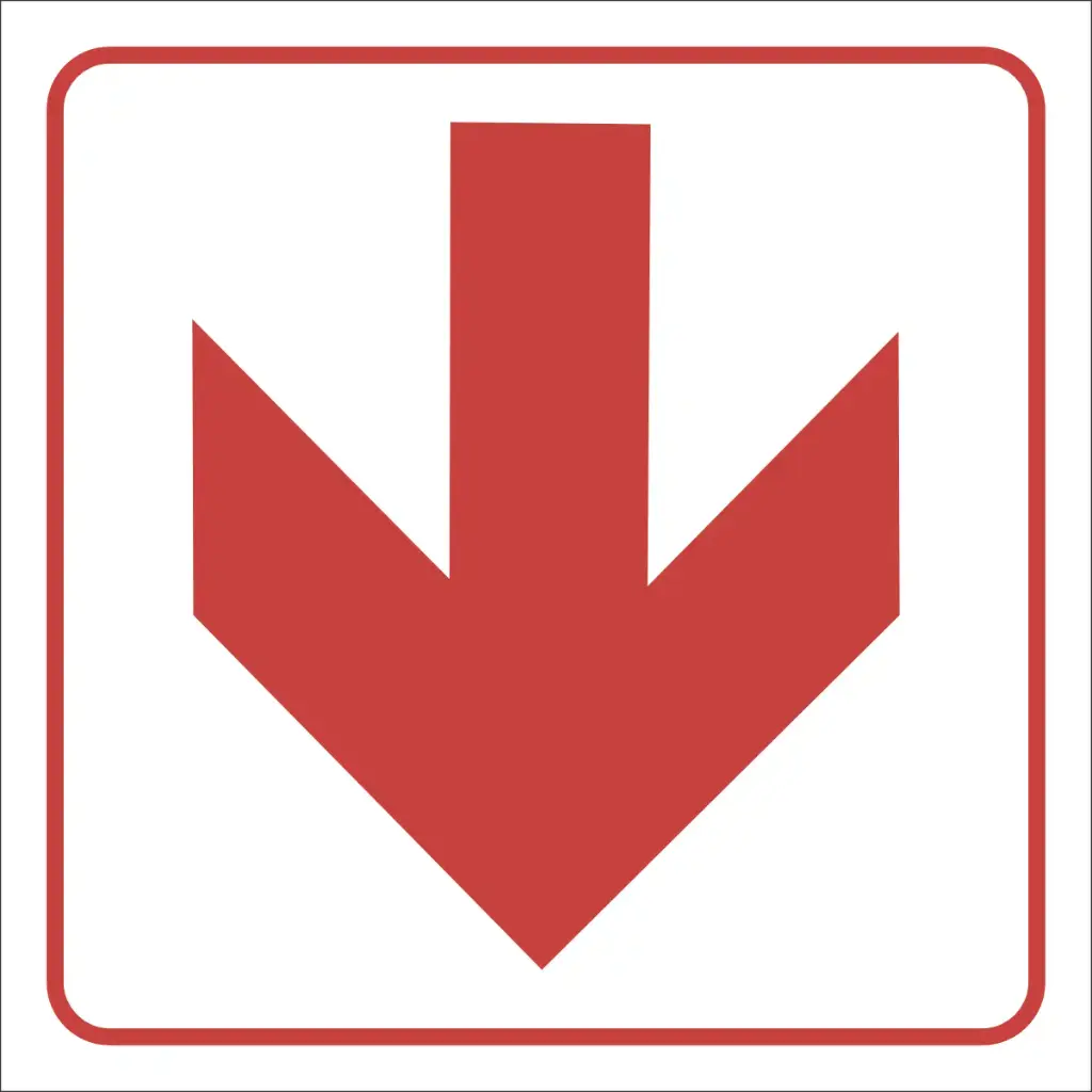 FB1 - Red Arrow - Location of Fire Fighting Equipment Safety Sign ...