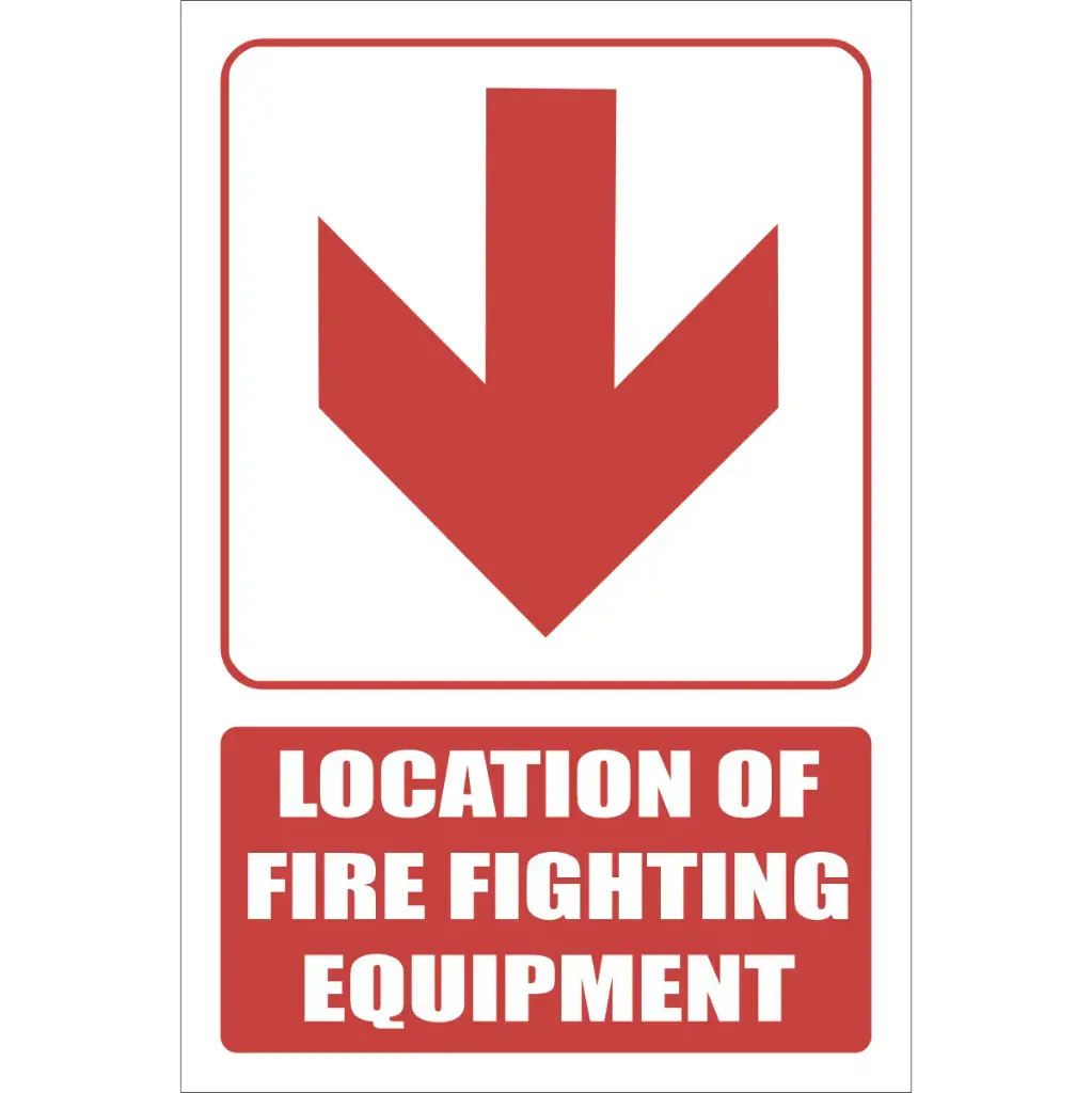 FB1EB - Red Arrow - Location Of Fire Fighting Equipment Below ...