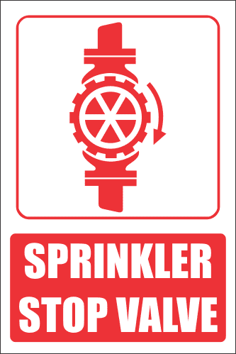 FB6E - Sprinkler Stop Valve Explanatory Safety Sign | Safety Signs ...
