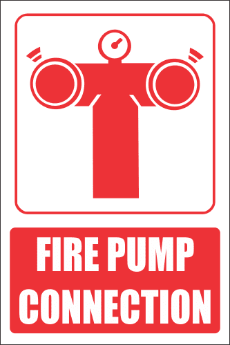 FB8E - Fire Pump Connection Explanatory Safety Sign | Safety Signs ...