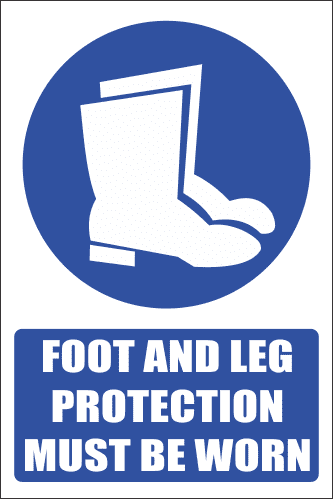 MV6E - Foot and Leg Protection Explanatory Safety Sign | Safety Signs ...