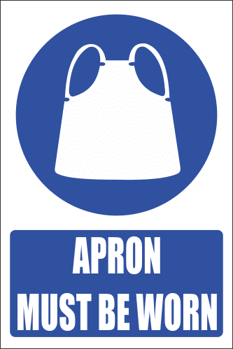 MV9E - Apron Protection Explanatory Safety Sign | Safety Signs & Equipment