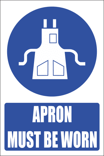 MV9EN - Apron Protection Explanatory Safety Sign | Safety Signs & Equipment