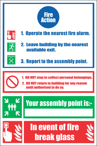 FR24 - Fire Action Safety Sign II | Safety Signs & Equipment