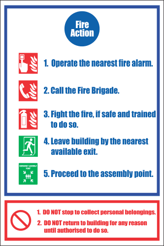 FR25 - Fire Action Safety Sign III | Safety Signs & Equipment