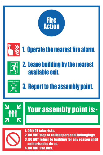 FR26 - Fire Action Safety Sign IV | Safety Signs & Equipment